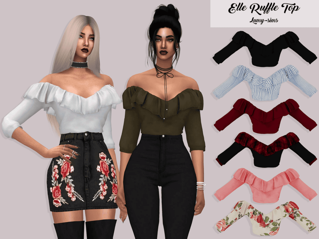 32+ Best Sims 4 Tops CC: Crop, Blouse, T-shirt, Off-shoulder, and More