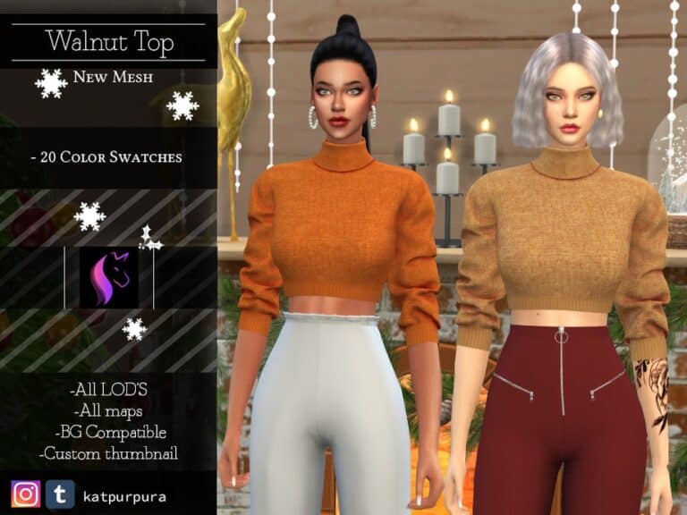 32+ Best Sims 4 Tops CC: Crop, Blouse, T-shirt, Off-shoulder, and More