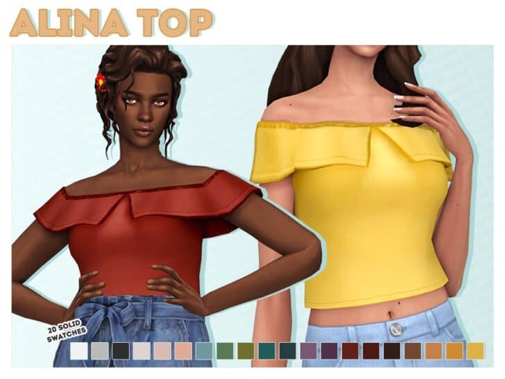 32+ Best Sims 4 Tops CC: Crop, Blouse, T-shirt, Off-shoulder, and More