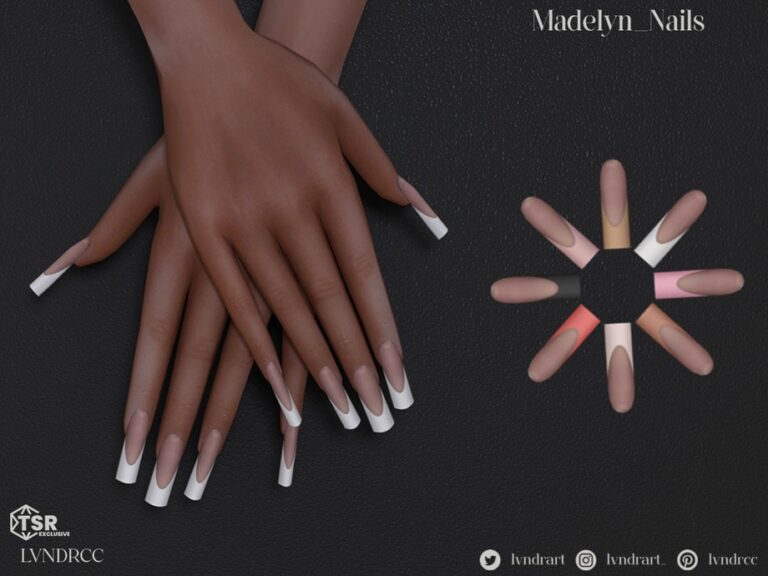37+ Best Sims 4 CC Nails: French, Stiletto, Ombre, Almond, Square and More