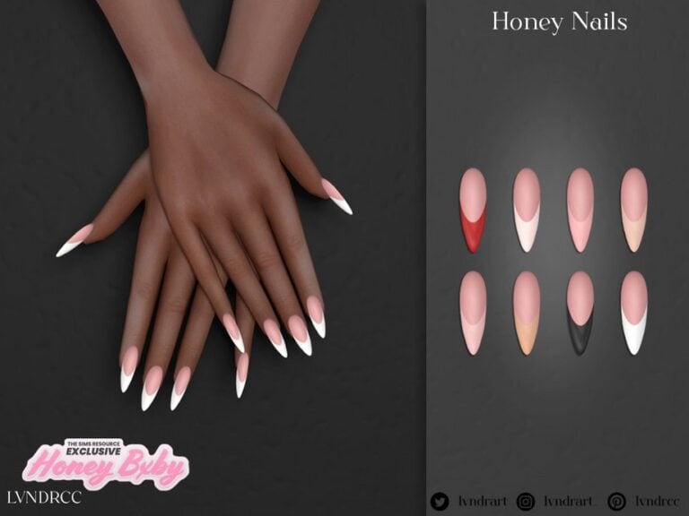 37+ Best Sims 4 CC Nails: French, Stiletto, Ombre, Almond, Square and More