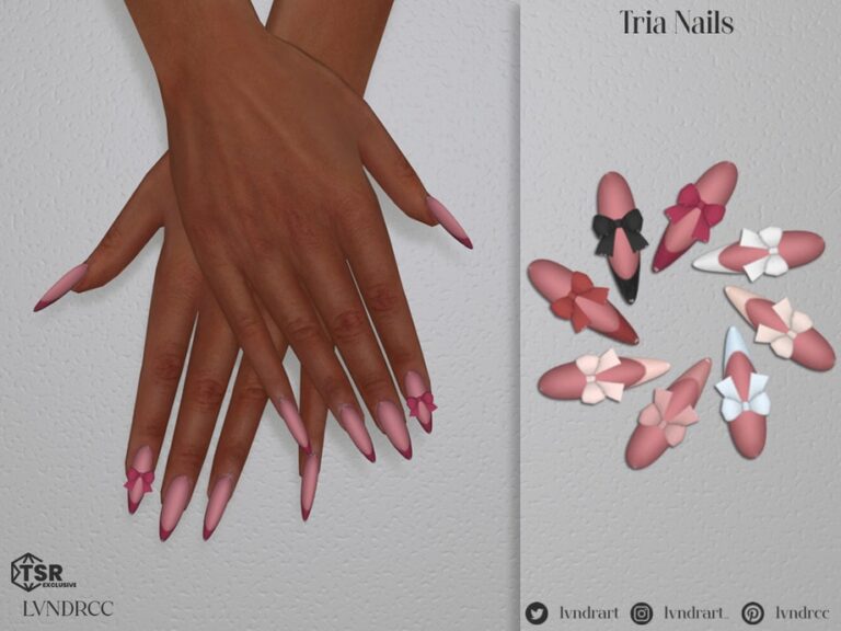 37+ Best Sims 4 CC Nails: French, Stiletto, Ombre, Almond, Square and More