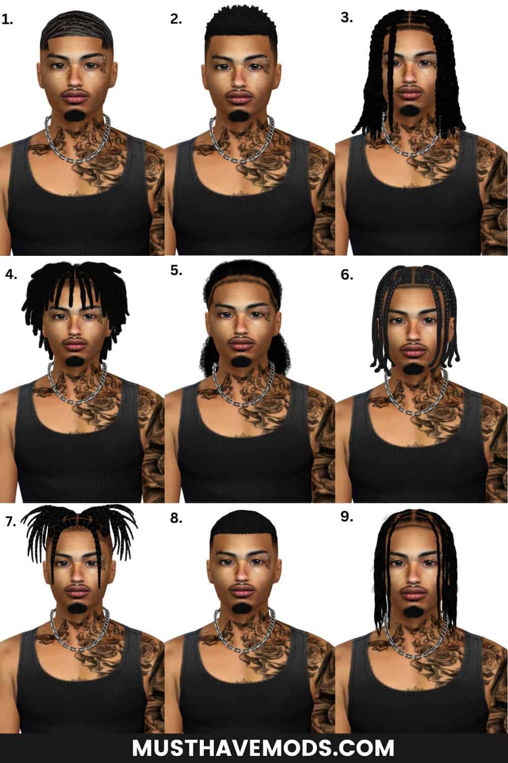 Sims 4 Male Urban Hair Lookbook - Must Have Mods