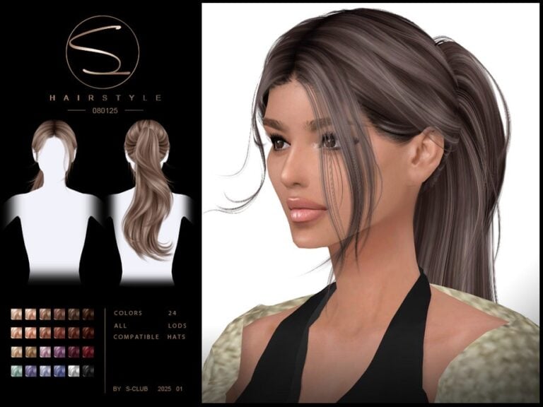 30+ Best Sims 4 CC Ponytail for Your Sims: High, Low, Side, Braided and ...
